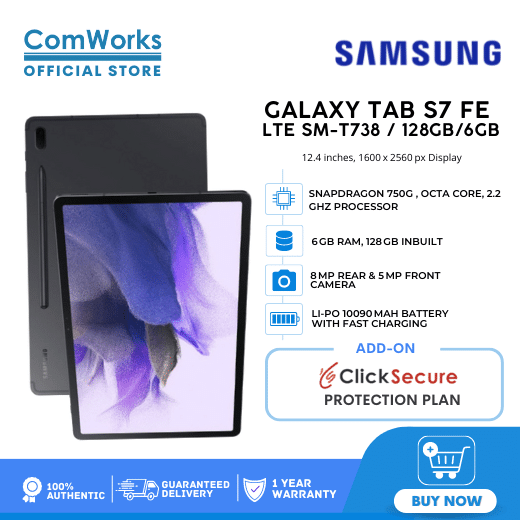 ComWorks | Samsung Galaxy Tab S7 FE LTE - SM-T735 | 128GB / 6GB | 12.4 ...