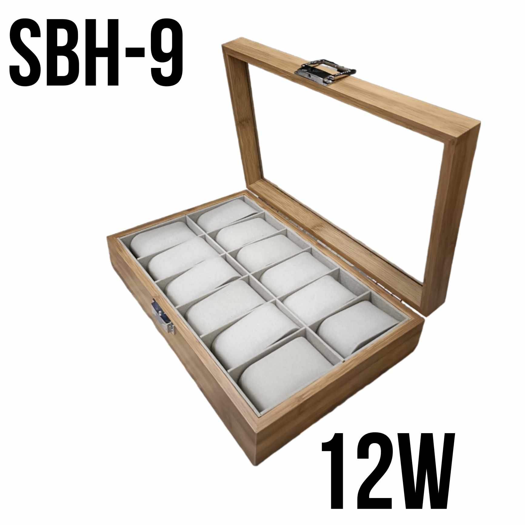Watch Box Display Jewelry Watches Case 3/6/12 Grid Slot Wooden Glass ...