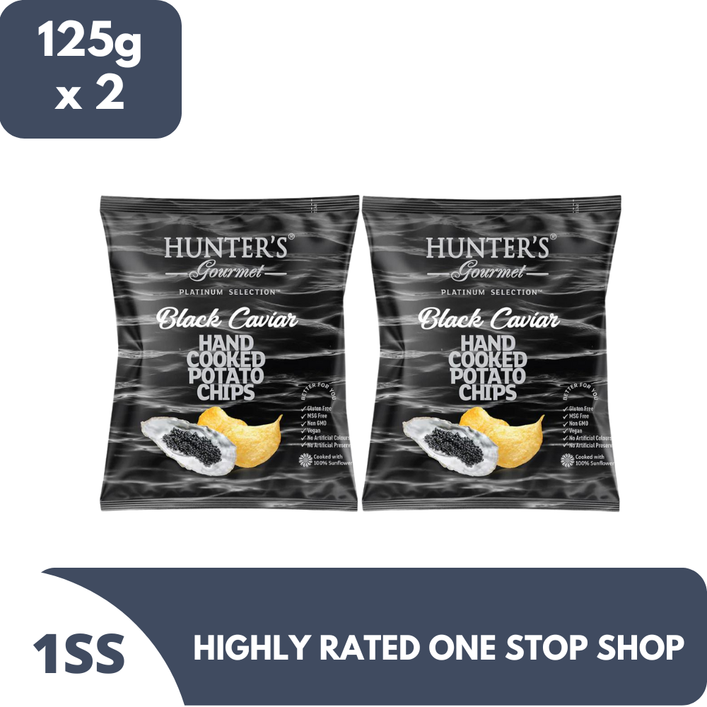 Hunter's Gourmet Hand-Cooked Black Caviar Potato Chips 125g x 2 | Lazada PH