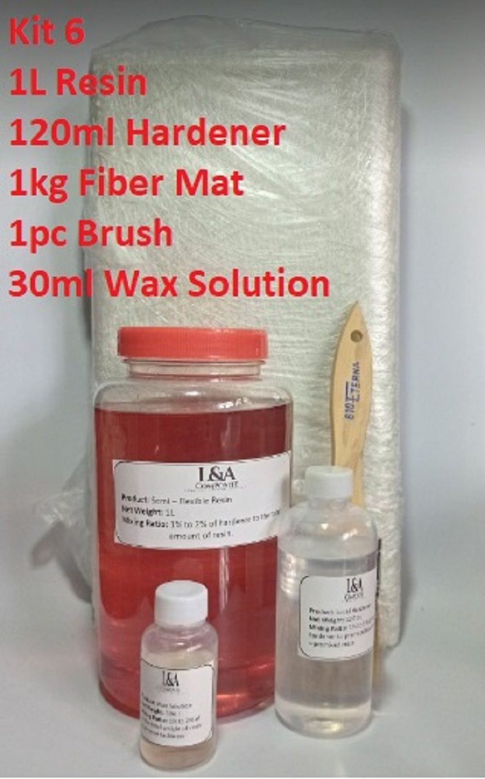 Fiberglas DIY 1 Liter Sets (I6) - 1 Liter Resin, 120ml Hardener, 1kg ...