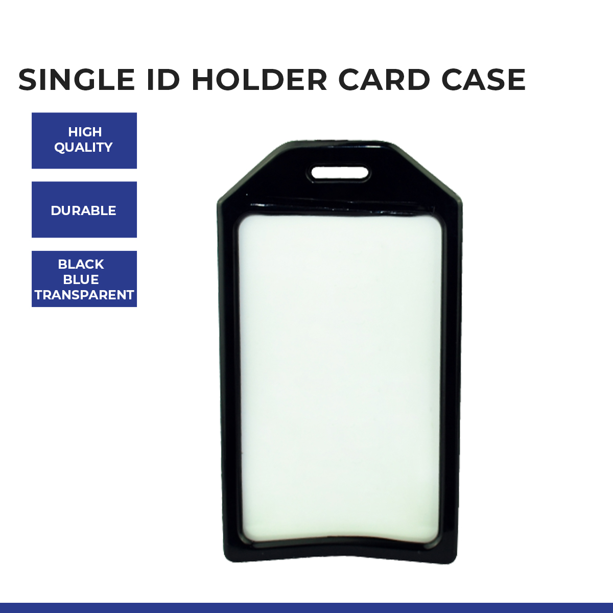 Single ID Card Holder Silicon Vertical (Black / Blue / Transparent ...
