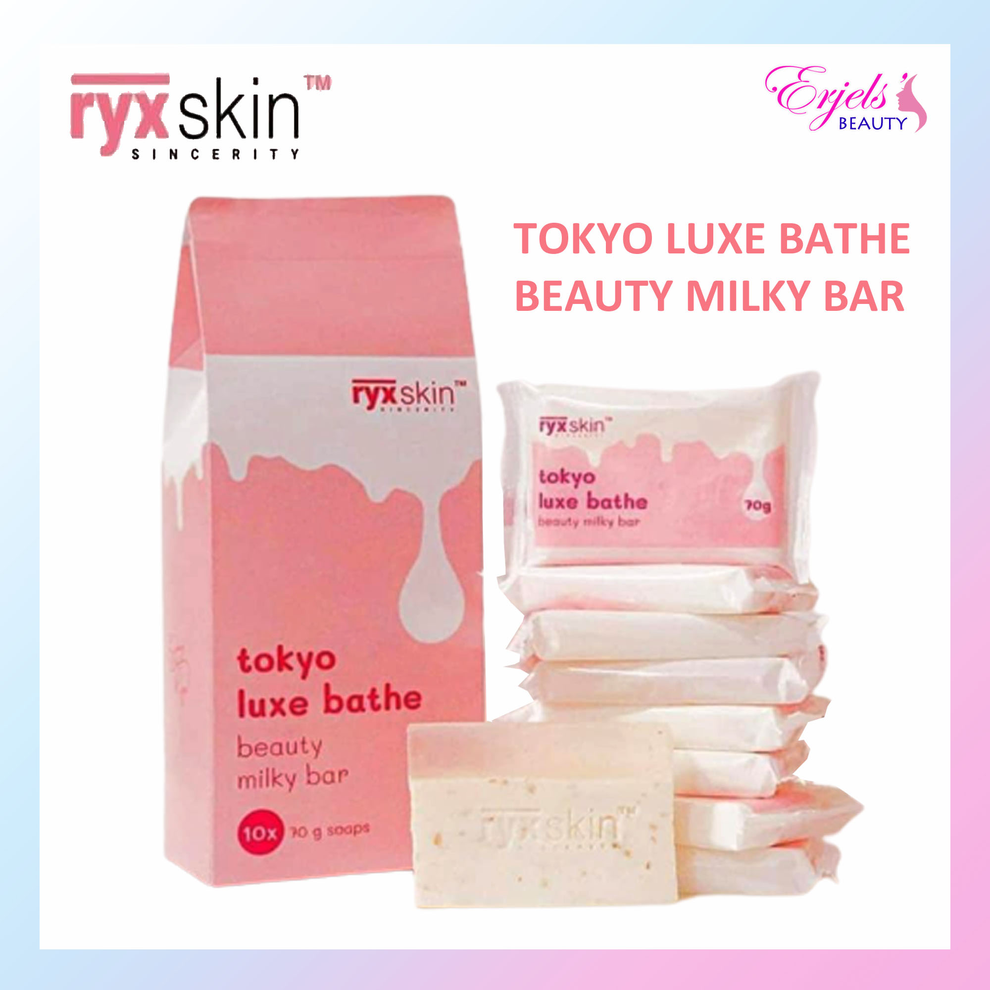RYX 1 BOX = 10 BARS Tokyo Luxe Bathe Beauty Milky Bar Soap 70g by ...
