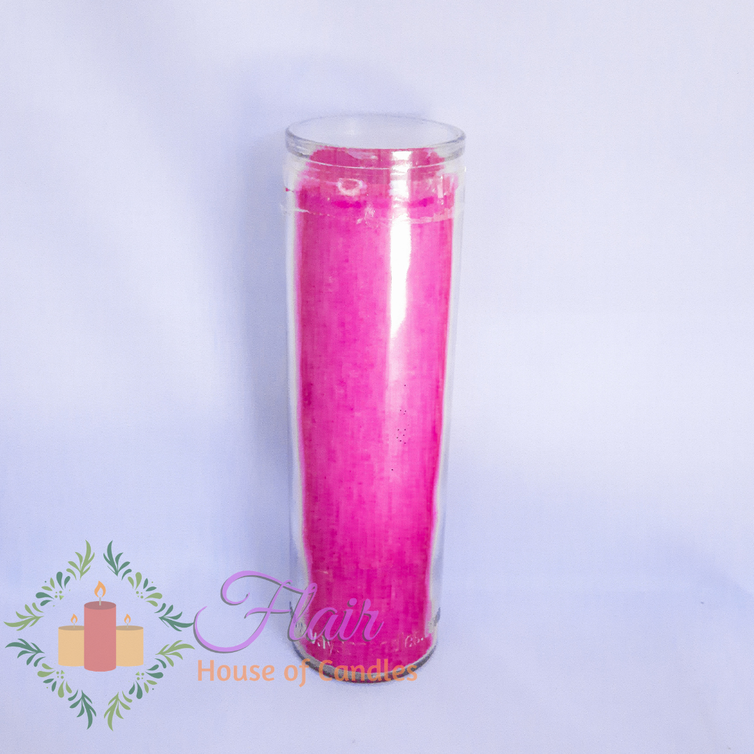 Flair Long Candle in Glass Plain Colored Smokeless Altar Prayer Candle ...