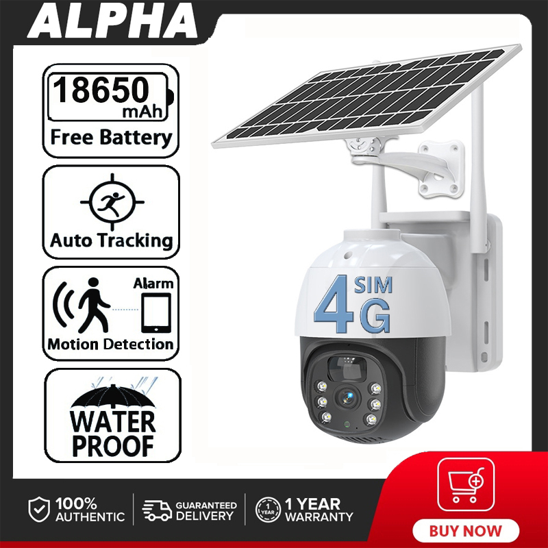 ALPHA 8MP 4G SIM Card Solar CCTV Outdoor Waterproof CCTV Security ...