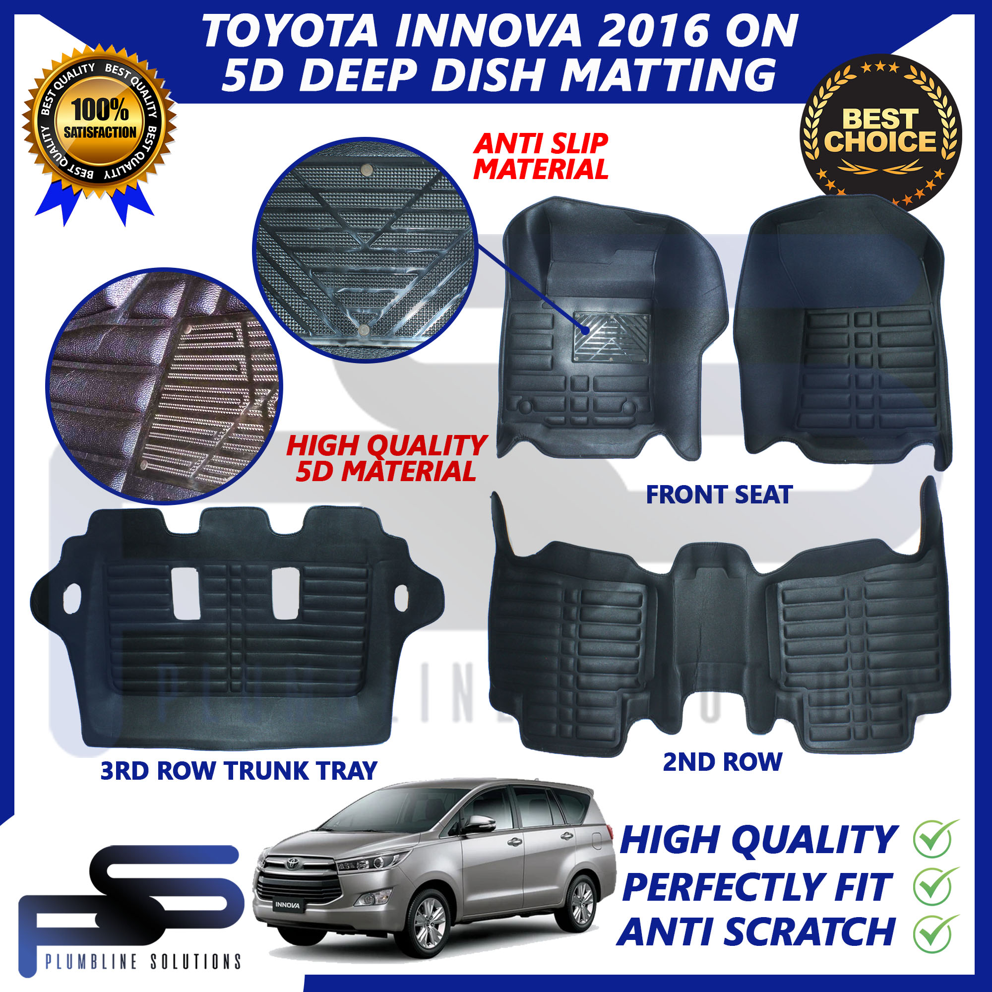 5D / TPE / Carbon Fiber High Quality Car Deep Dish Matting for Toyota ...