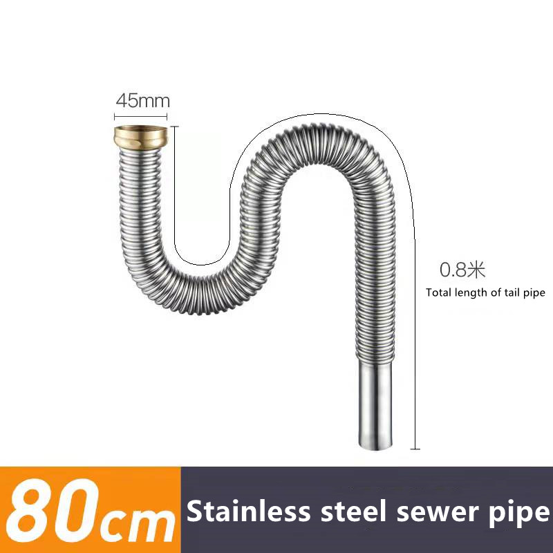 304 stainless steel drainpipe kitchen sink downspout lengthened ...