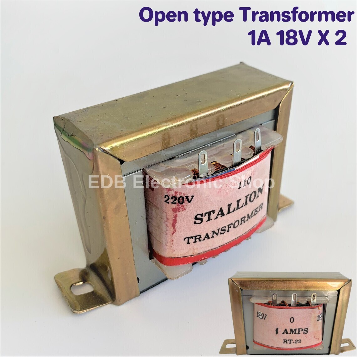 Transformer 1A 18V Primary 110V-220VAC Secondary 18V X 2 / 1A 18v X 2 ...