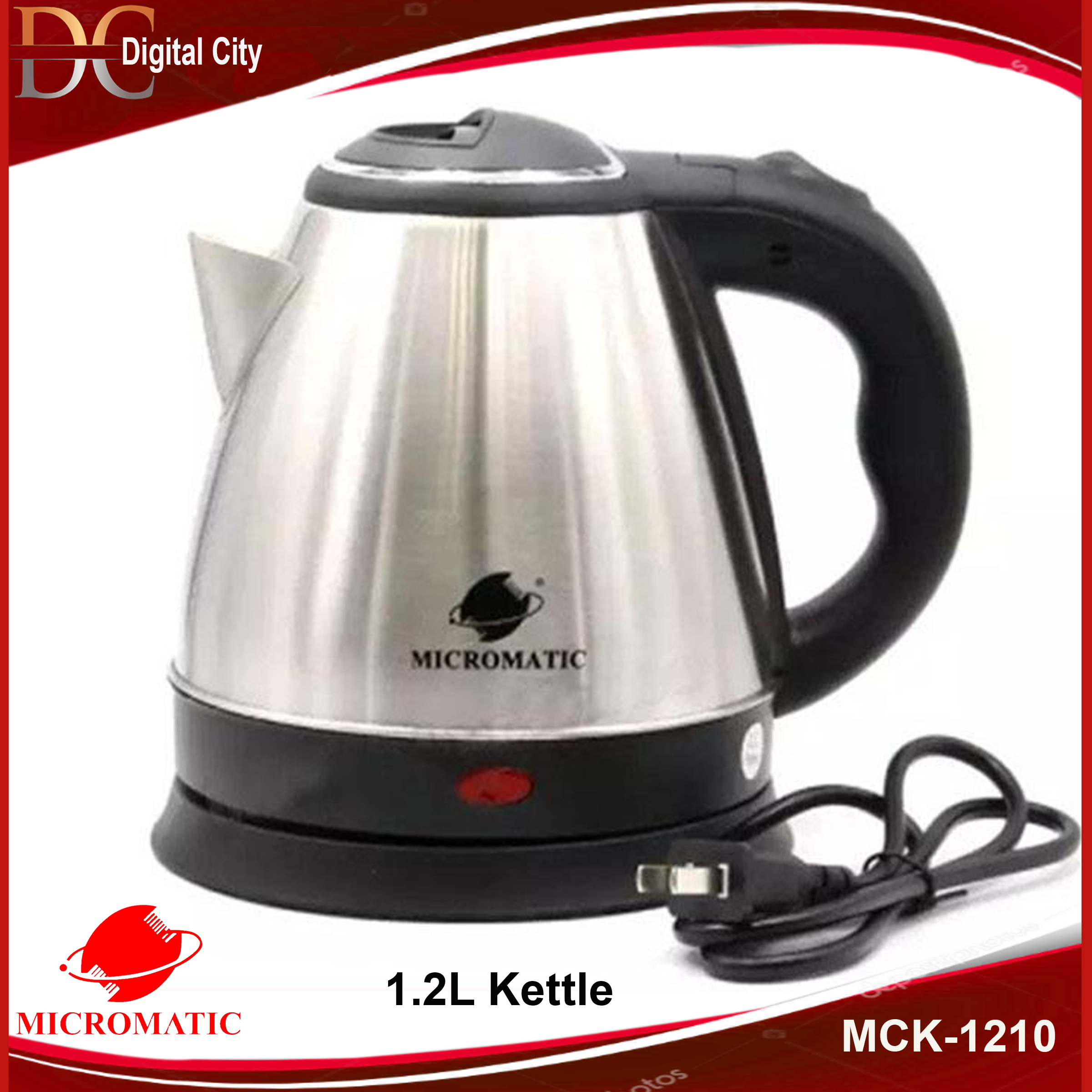 Micromatic MCK-1210 stainless steel Electric Kettle 1.2L | Lazada PH