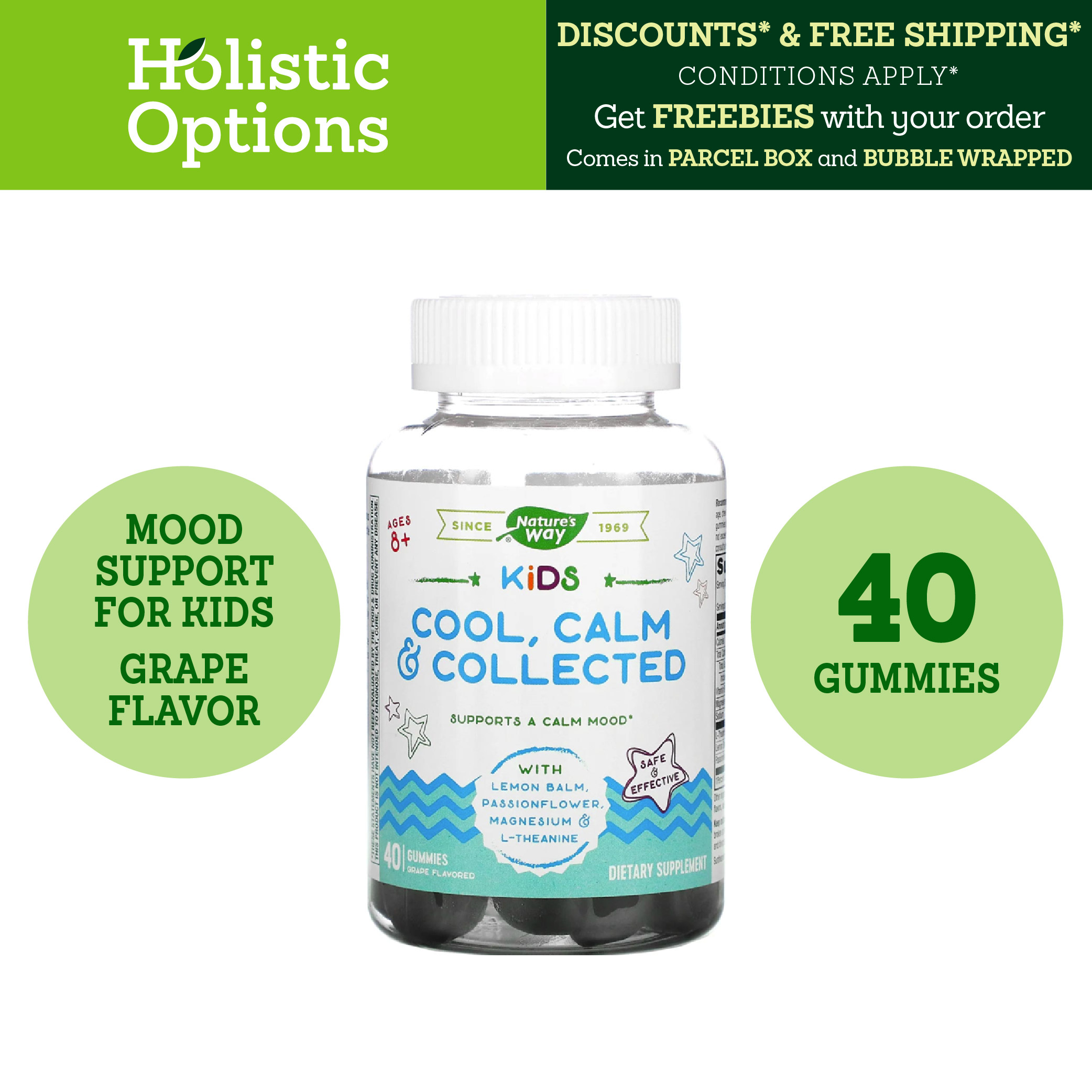 [Authentic] Nature's Way, Kids, Cool, Calm & Collected, Ages 8 +, Grape ...