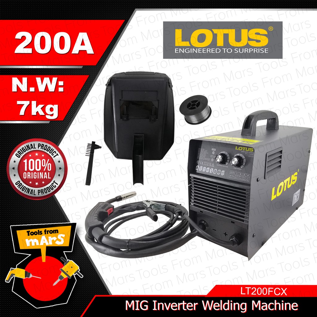 LOTUS 200A MIGWELD Gasless MIG Inverter Flux Corded 0.8mm Welding ...
