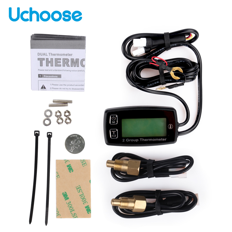 Dual Channel Digital Temperature Sensor TEMP Motorcycle Boat Lawn Mower ...