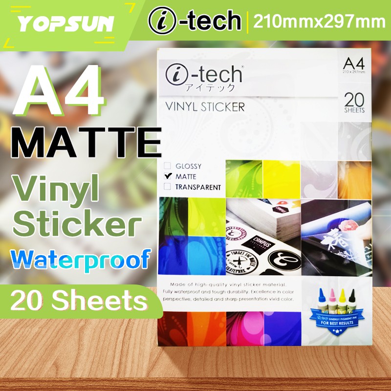 bond paper Vinyl Sticker Waterproof A4 Matte Glossy Transparent ...