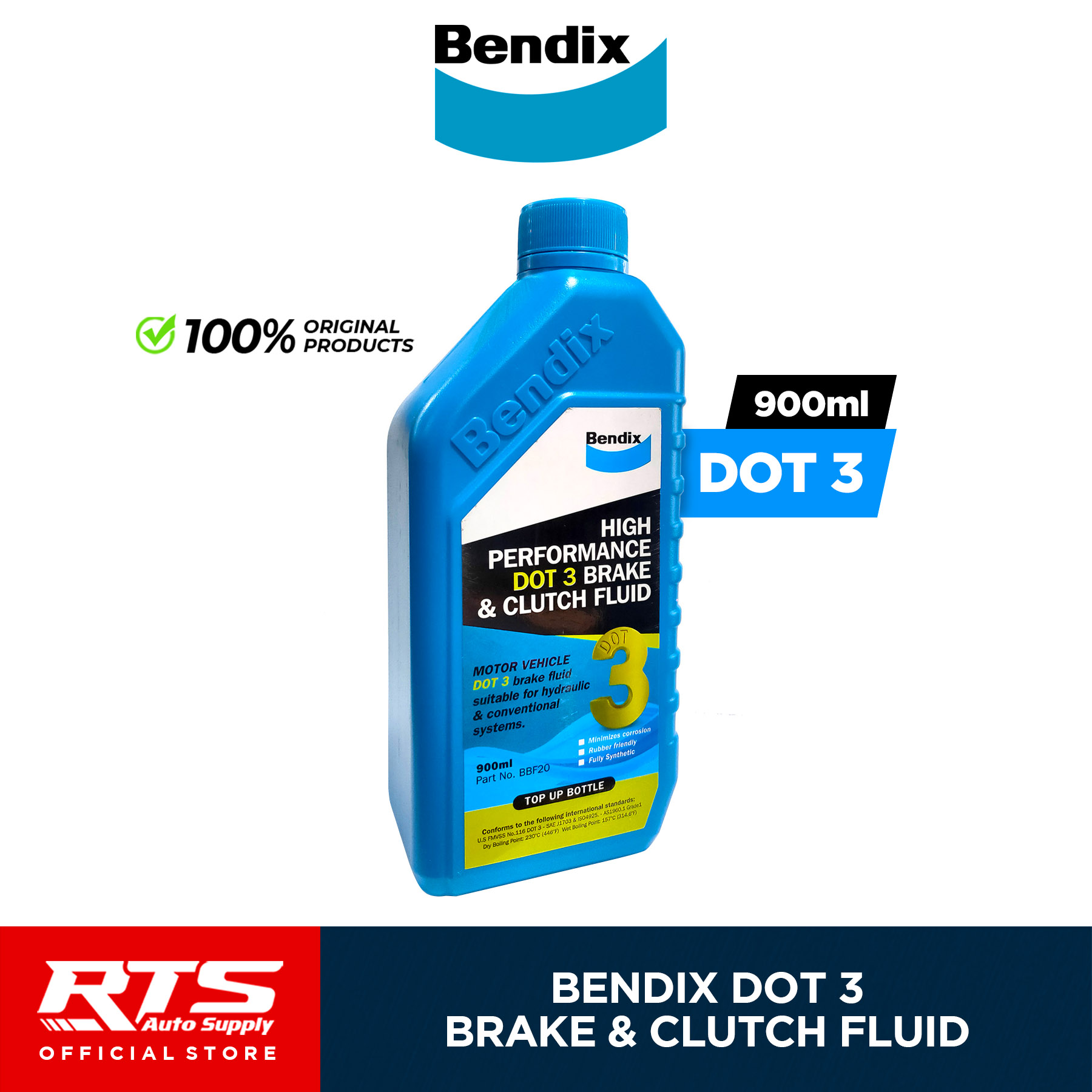 Bendix High Performance DOT-3 (DOT3) Brake Fluid 900ml | Lazada PH