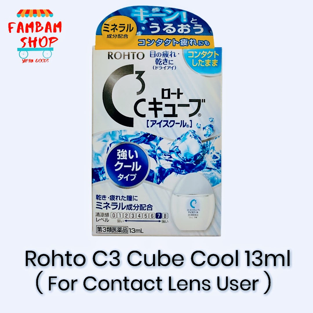 Rohto C3 Medicated "Ice Cool" Eye Drops for Contact Lens Users 13ml No ...