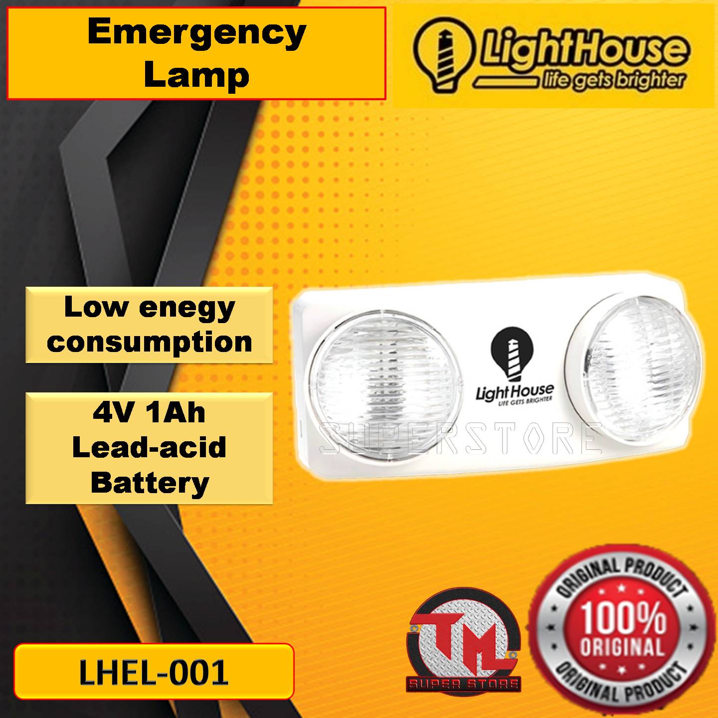LIGHTHOUSE Emergency Lamp 2x1W LHEL-001 • Tm ss | Lazada PH