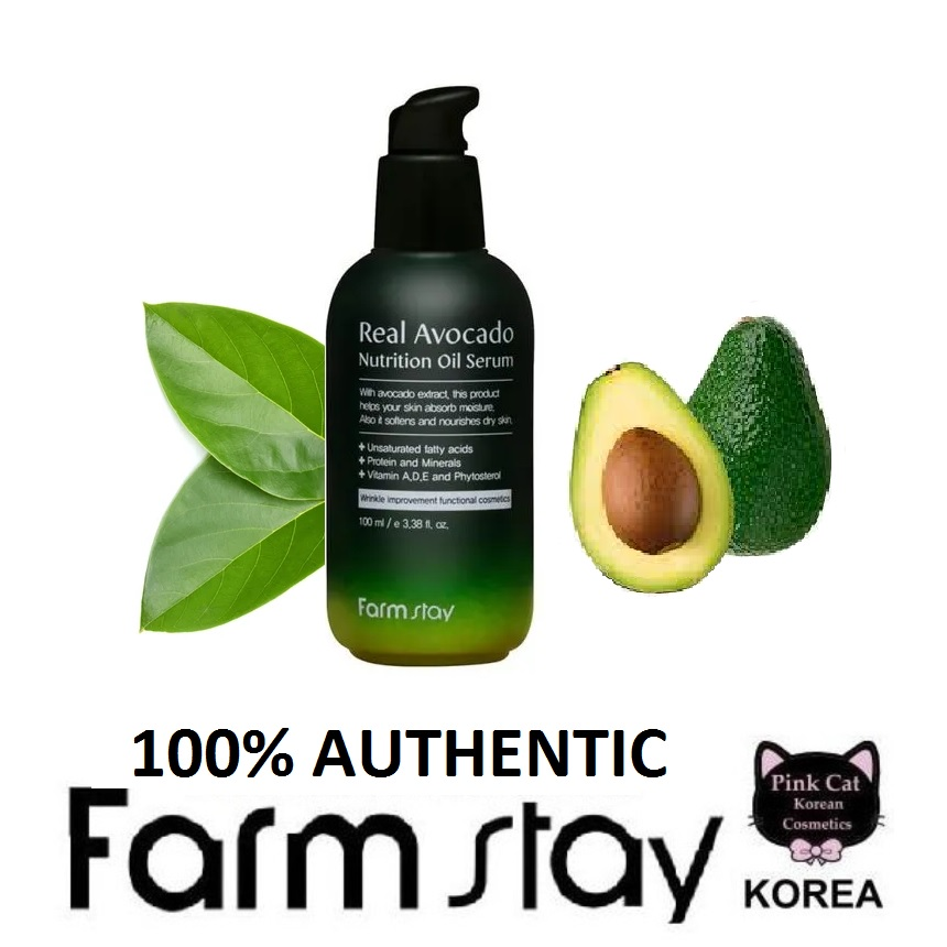 Korean Cosmetics FARM STAY Real Avocado Nutrition Oil Serum 100ml ...