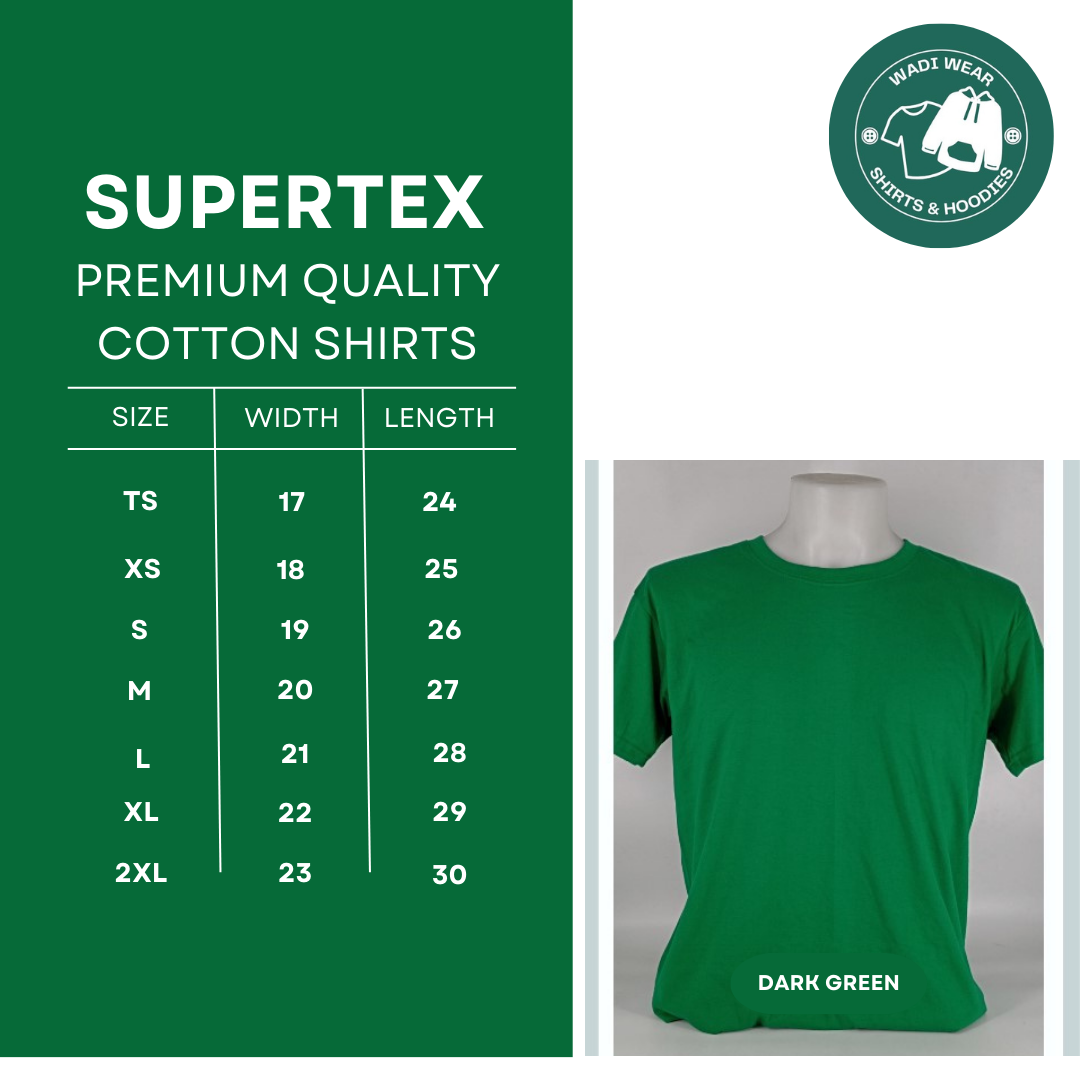Supertex Plain T-Shirt Round Neck Colored Unisex Premium Cotton ...