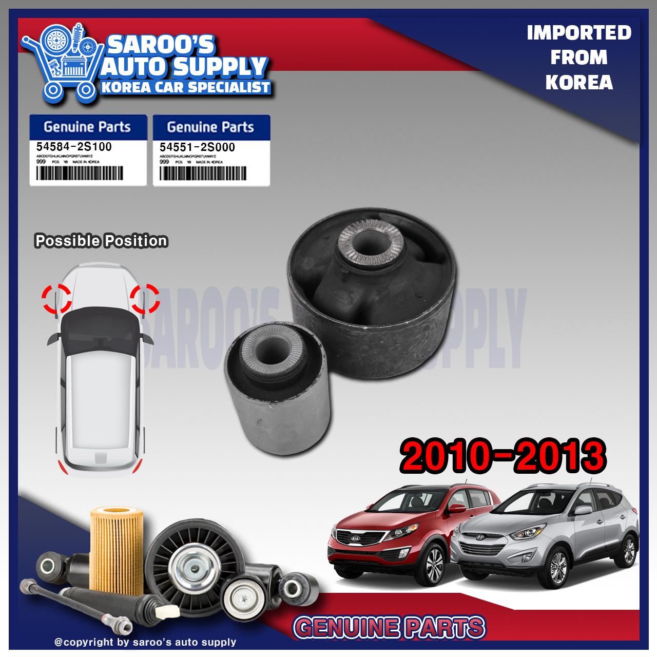 [Genuine] Front Lower Arm Bushing / Suspension Arm Bushing Set For ...