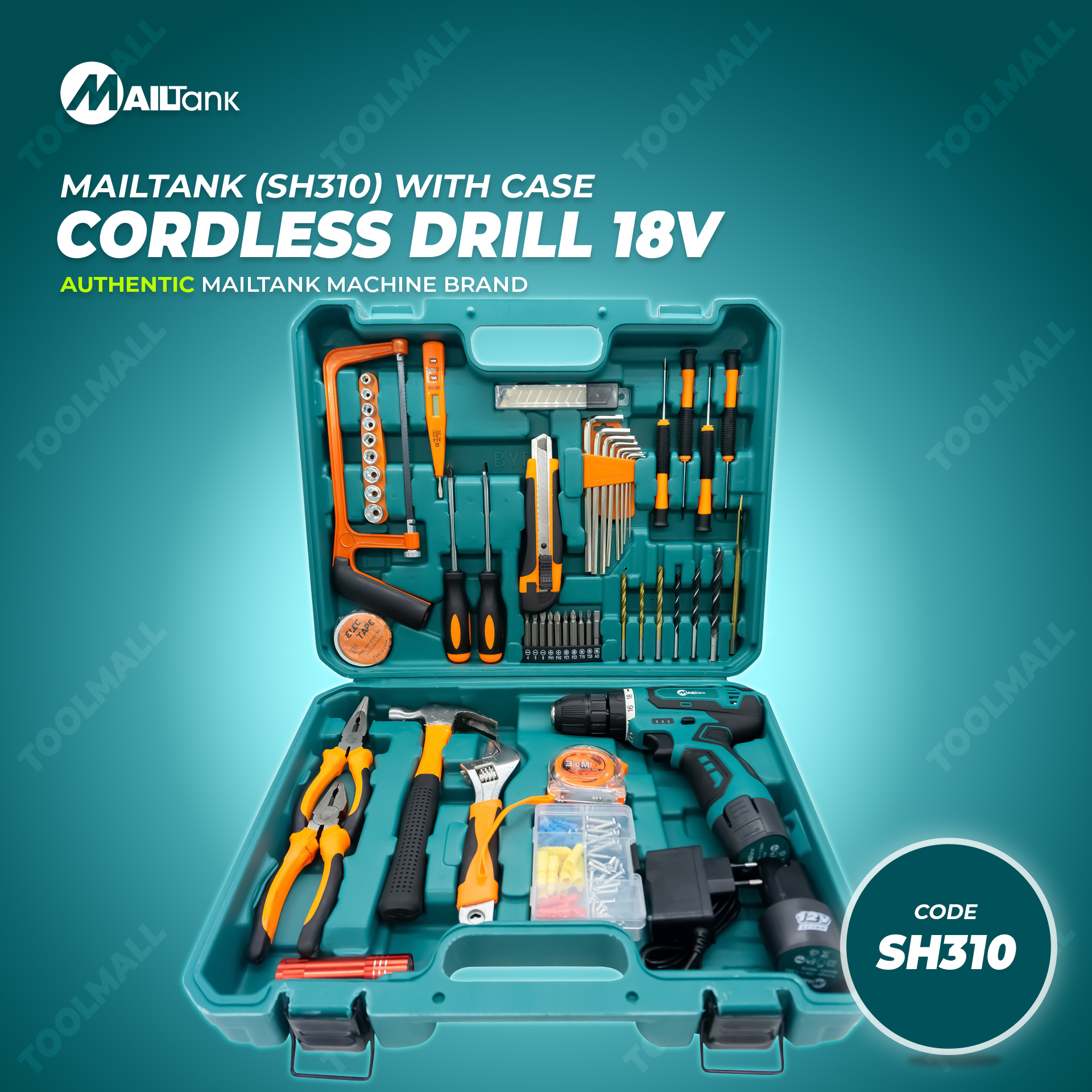 MAILTANK (SH310) Cordless Drill Battery 18V, Maximum Diameter Chuck ...