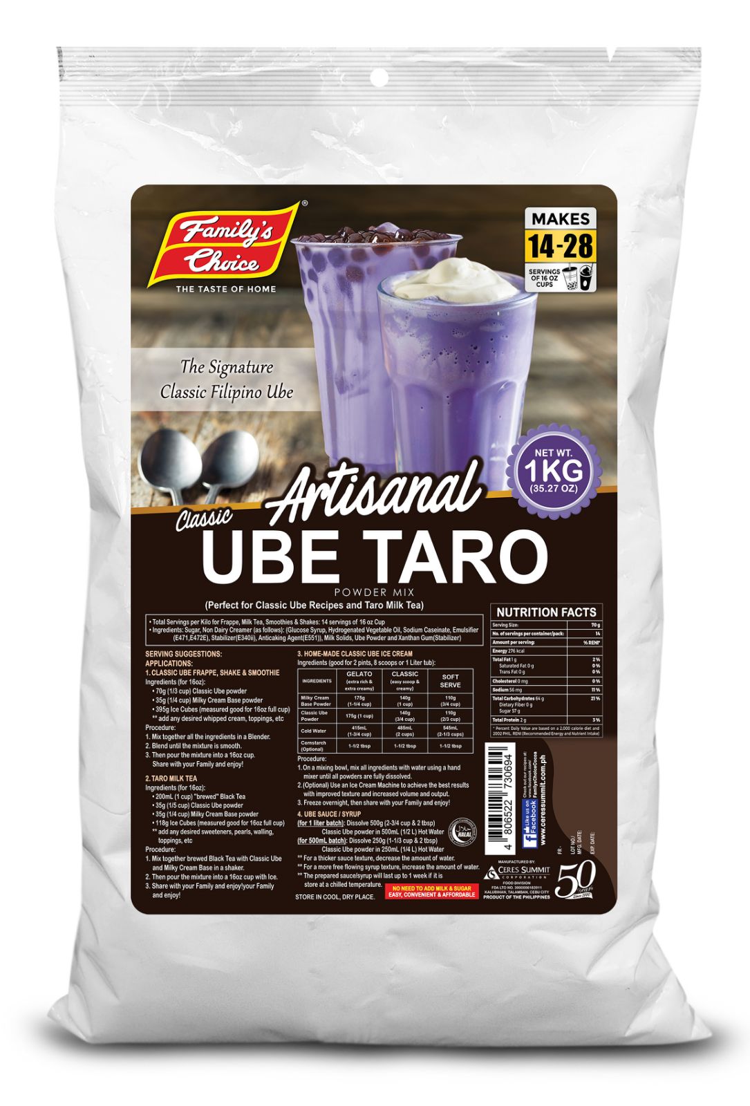 Family's Choice Artisanal Classic Ube Powder Ube Taro Mix 1kg Perfect ...