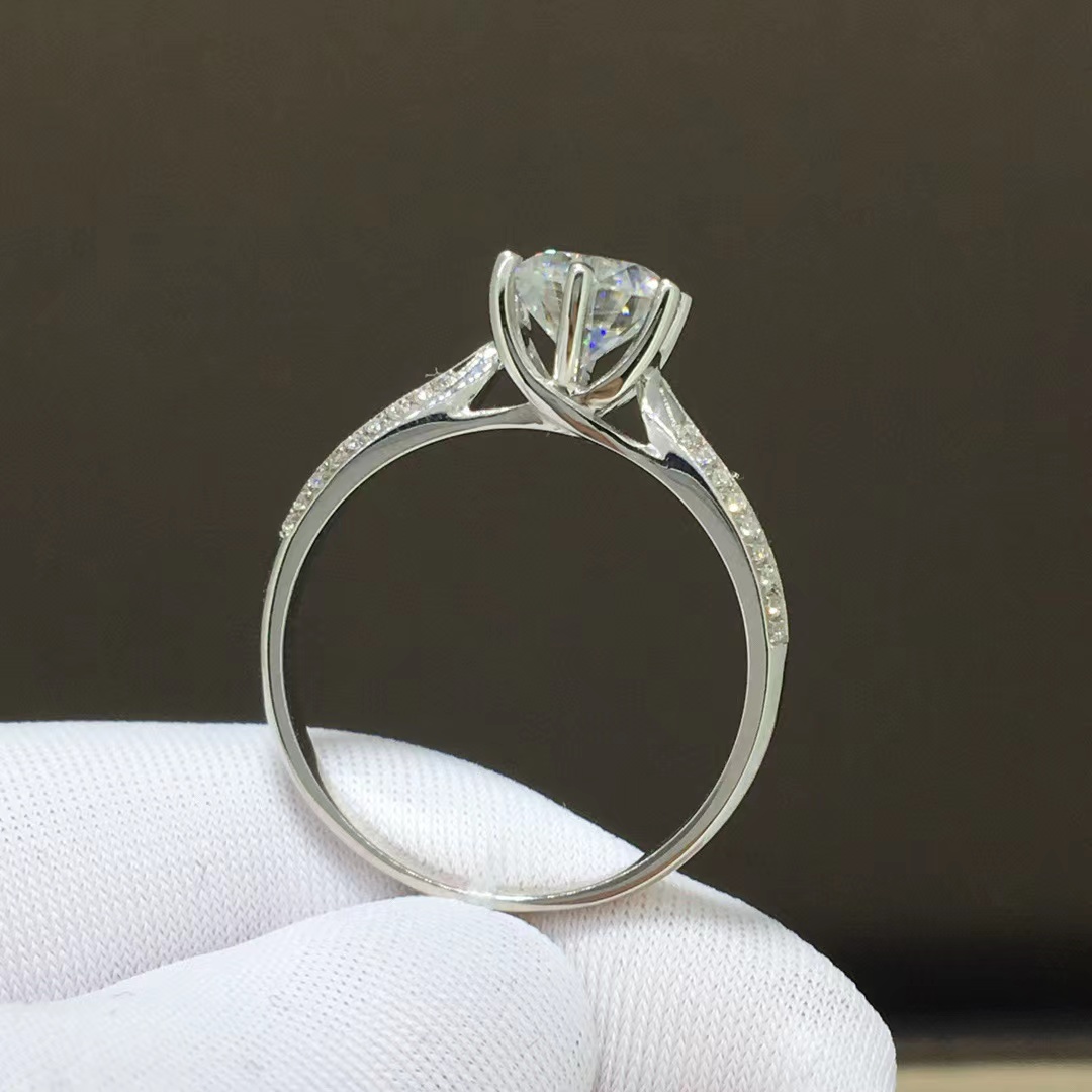 100% Pass Diamond Test/Wedding Ring 18k Pure Gold Pawnable/925 Silver ...