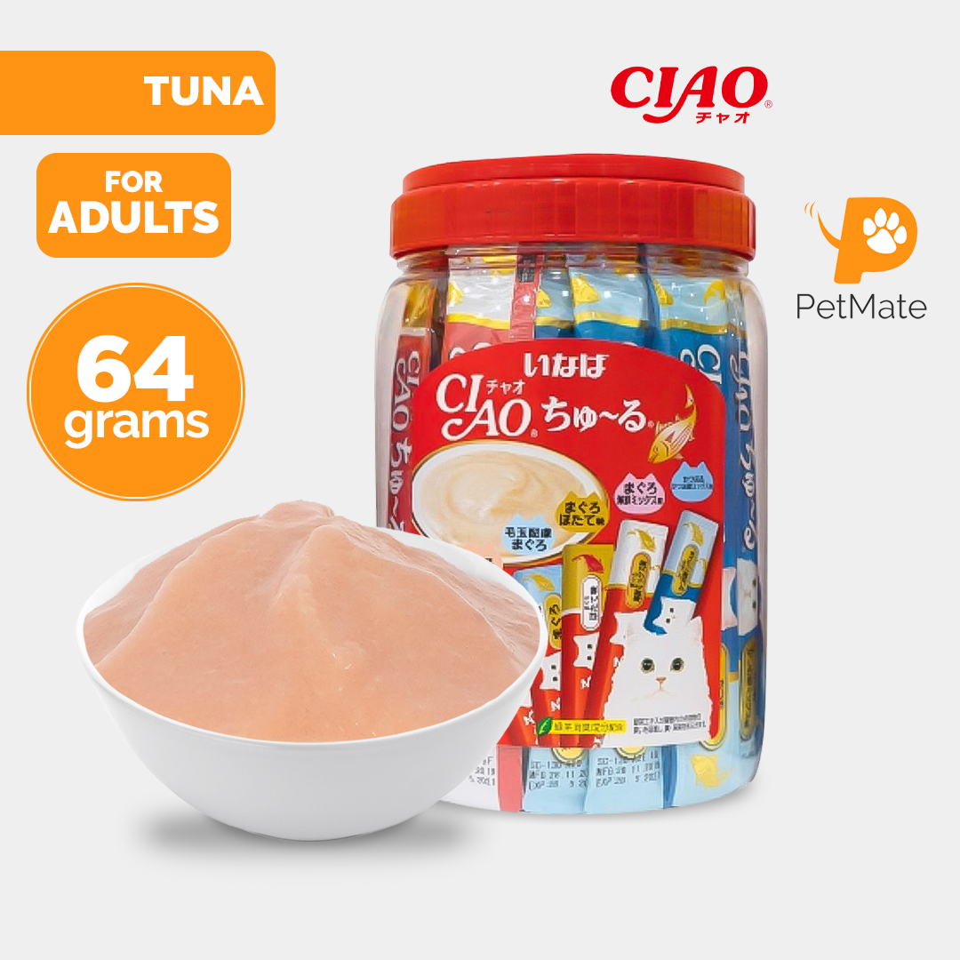 Ciao Cat Treats Churu Tuna Chicken Seafood Tuna with Collagen and Fiber Festive Pack 14gx50 ...
