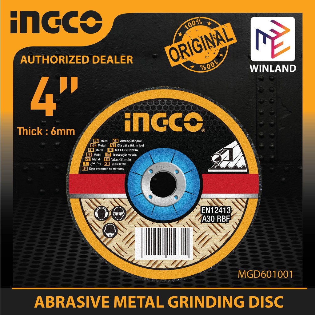 Ingco High Efficient Abrasive Metal Grinding Disc 4 for Angle Grinder ...