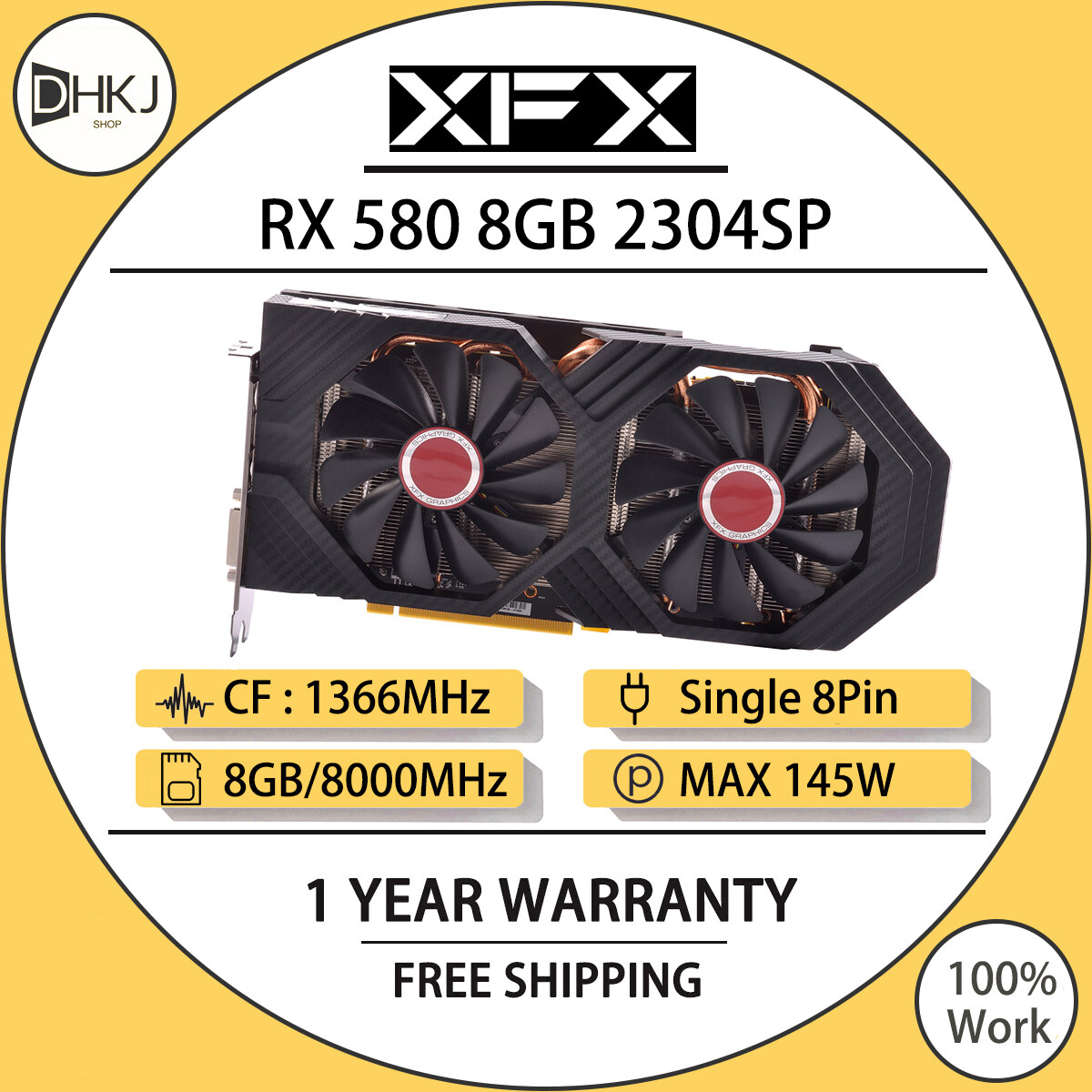 USED XFX RX 580 8GB 2304SP Graphics Cards 8GB ETH AMD Radeon RX580 ...