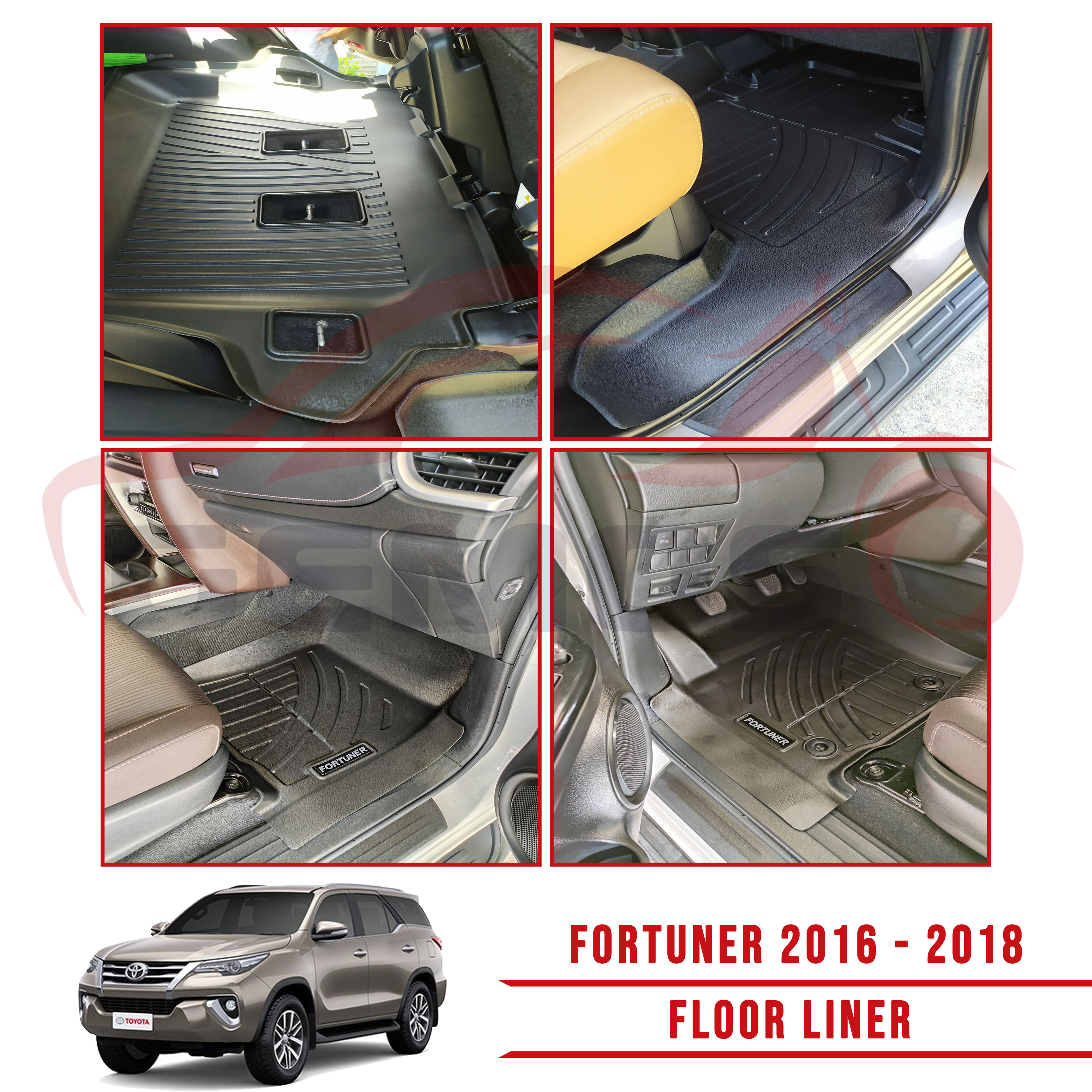 TOYOTA FORTUNER 2016 - 2023 DEEPDISH MATTING (2016 2017 2018 2019 2020 ...