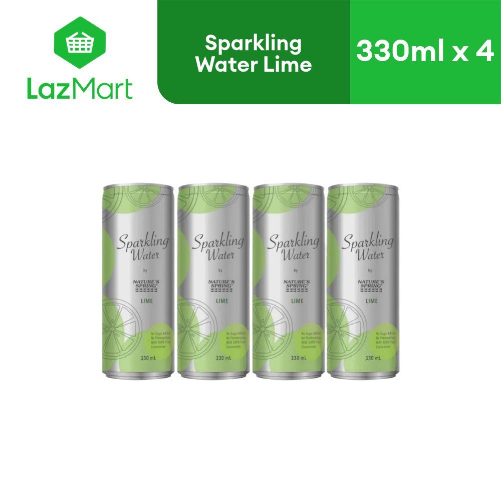 Natures Spring Sparkling Water Lime 330ml - Pack of 4s | Lazada PH