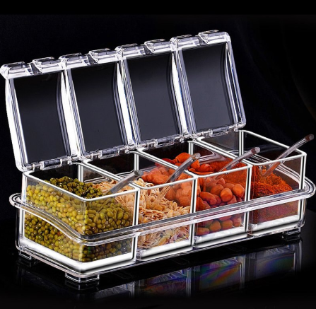 BENMIL Clear Acrylic Condiments Organizer Seasoning Box | Lazada PH