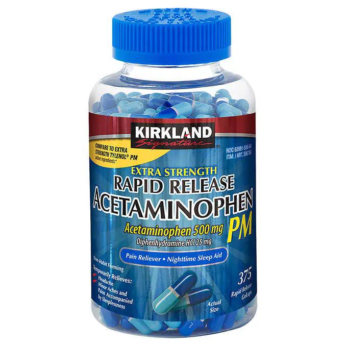 Kirkland Signature Acetaminophen - Extra Strength Rapid Release 500mg ...