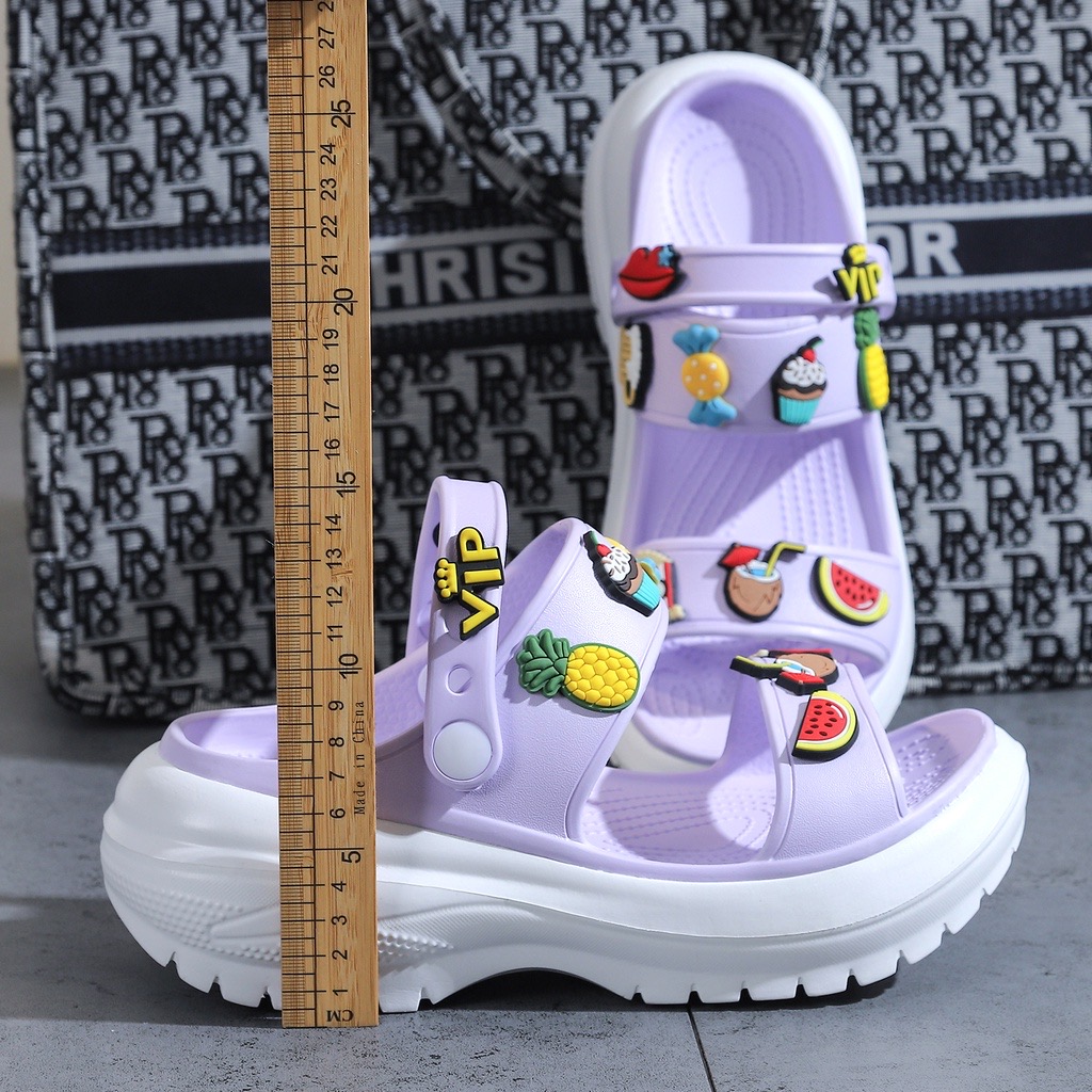 Crocs New Beach Platform Clog sandals Comfortable soft sole Korean ...