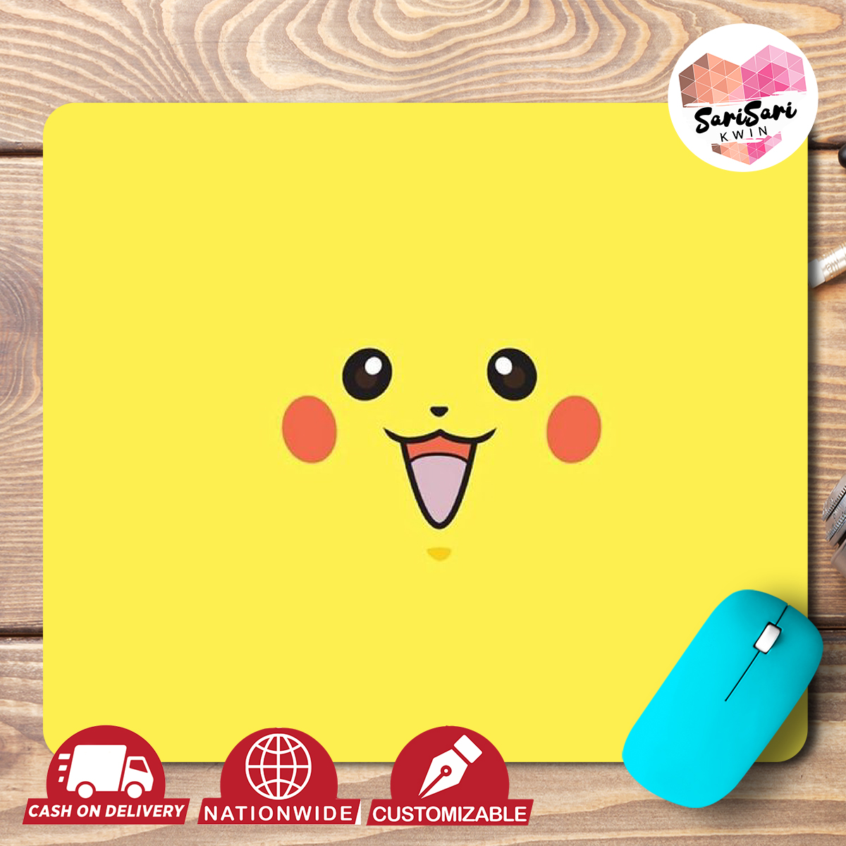 POKEMON Mousepad | 5mm thick | ASH KETCHUM | PIKACHU | SQUIRTLE | MEW ...