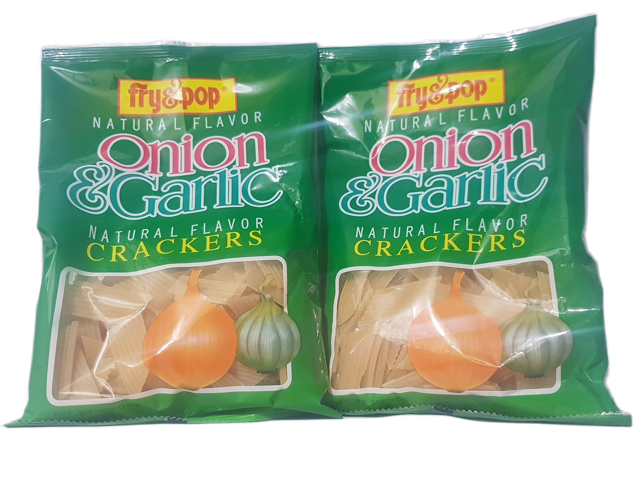 Fry & Pop Onion & Garlic Natural Flavor Crackers (pack of 2 x 200 grams ...