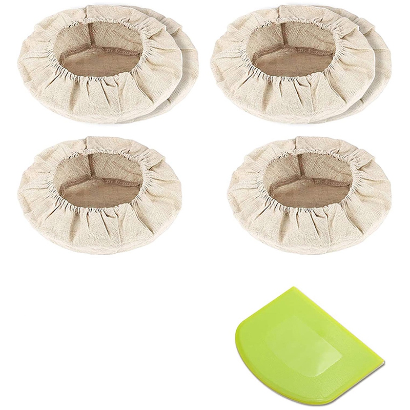 6 Packs Of Bread Proofing Basket Cloth Linen Lining and Dough Scraper ...