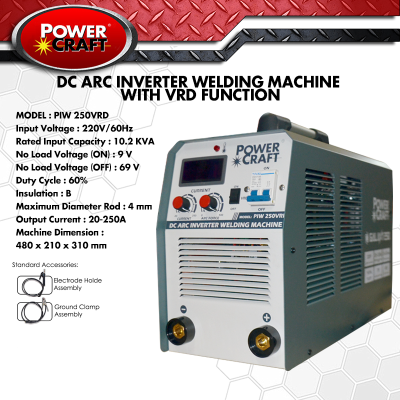 Powercraft DC ARC Inverter Welding Machine 250 A (PIW 250VRD) | Lazada PH