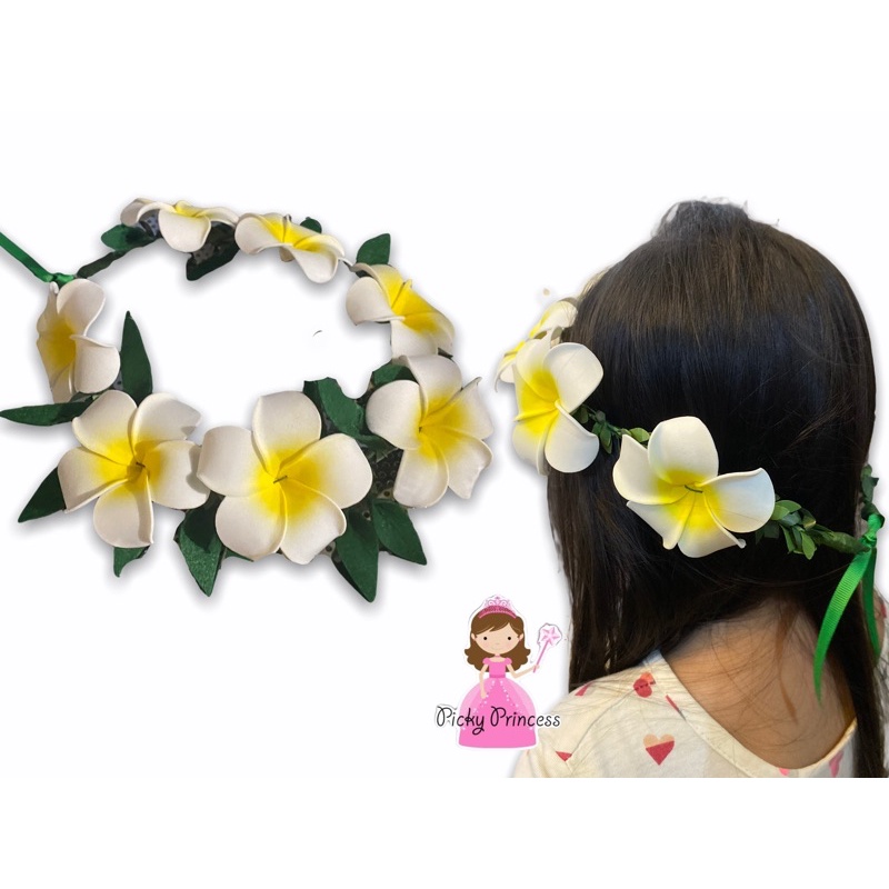 flower crown plumeria summer hawaiian theme moana headress tiara floral ...