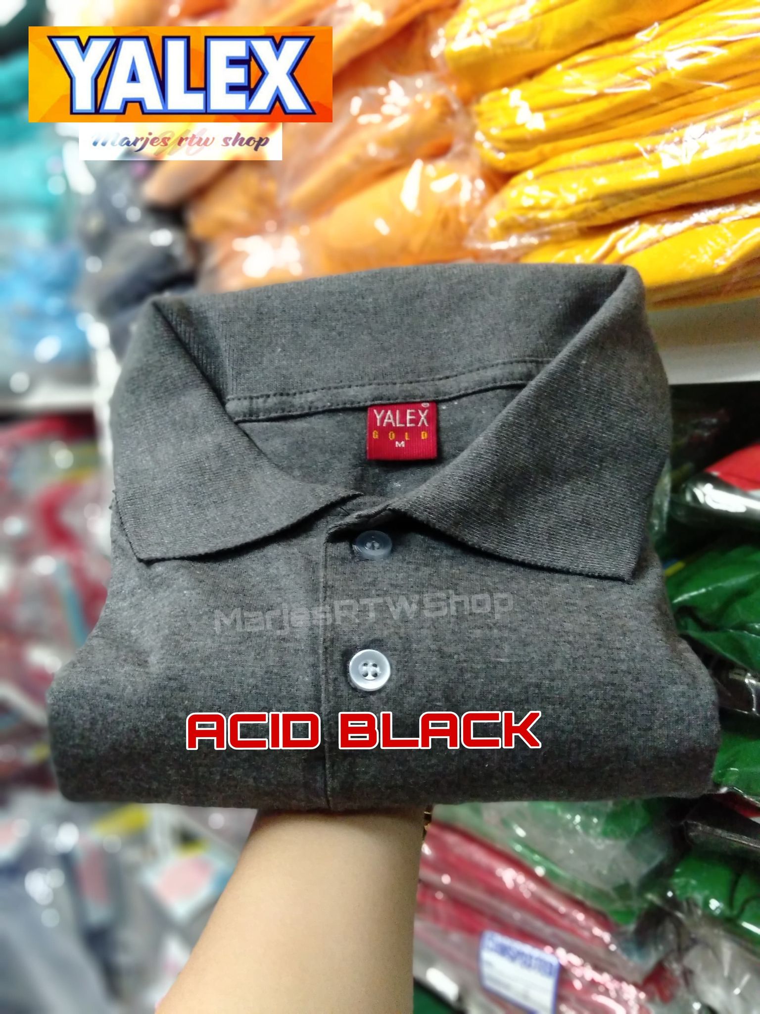 Polo shirt for Mens (YALEX) Acid black,White,Black. | Lazada PH