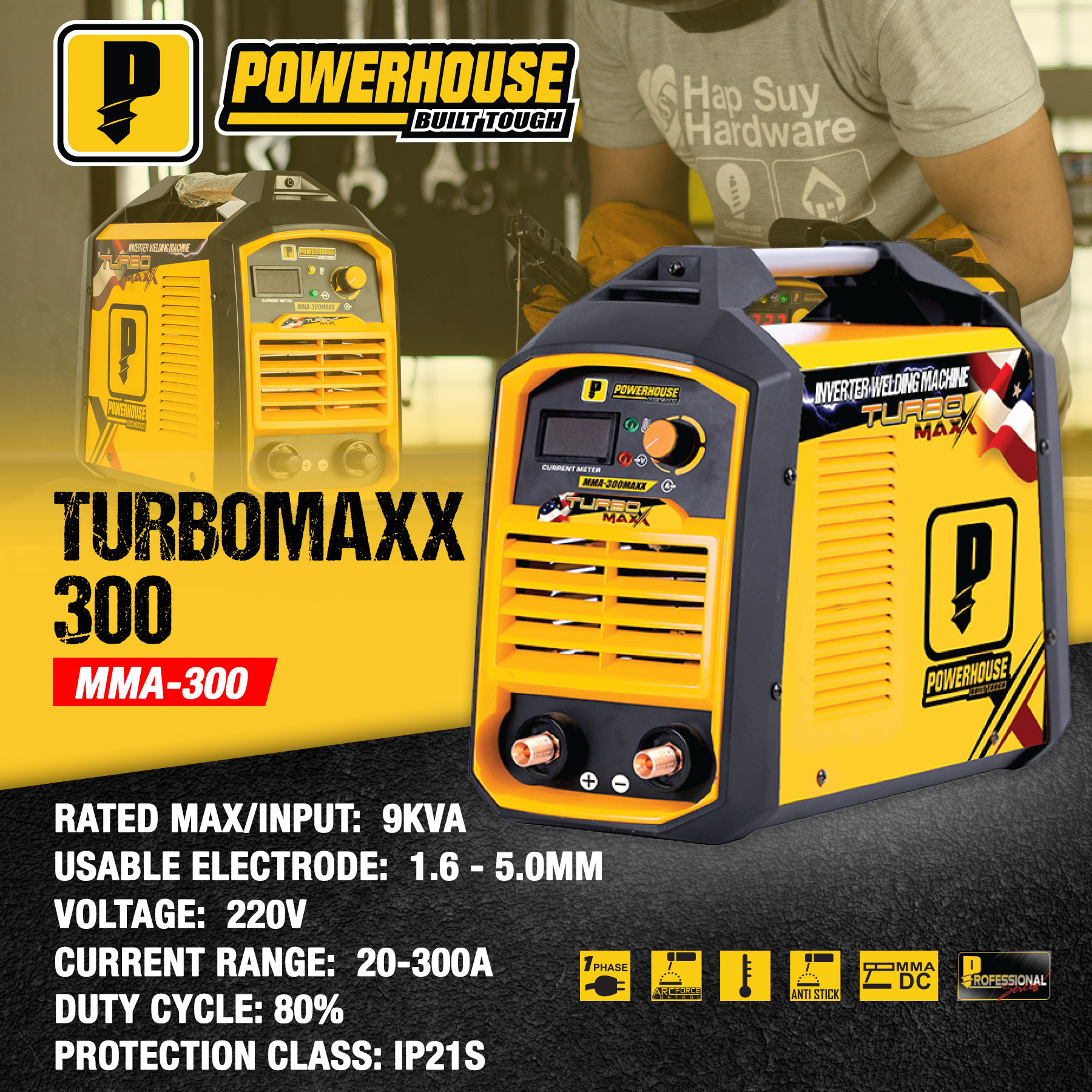 POWERHOUSE USA Inverter Type Welding Machine TURBOMAXX 300A SERIES MMA ...