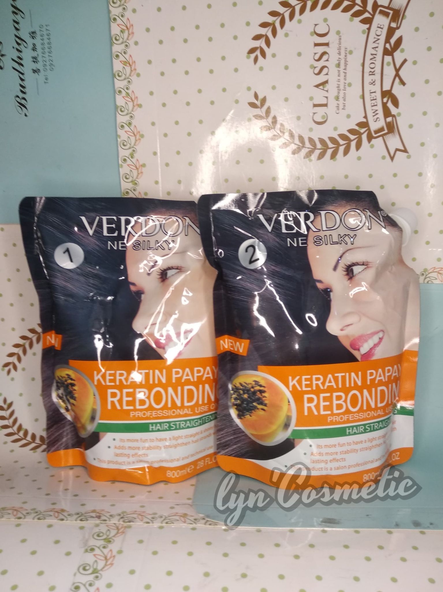 Verdon Silky Keratin Papaya and milk Rebonding 800ml 1&2 | Lazada PH