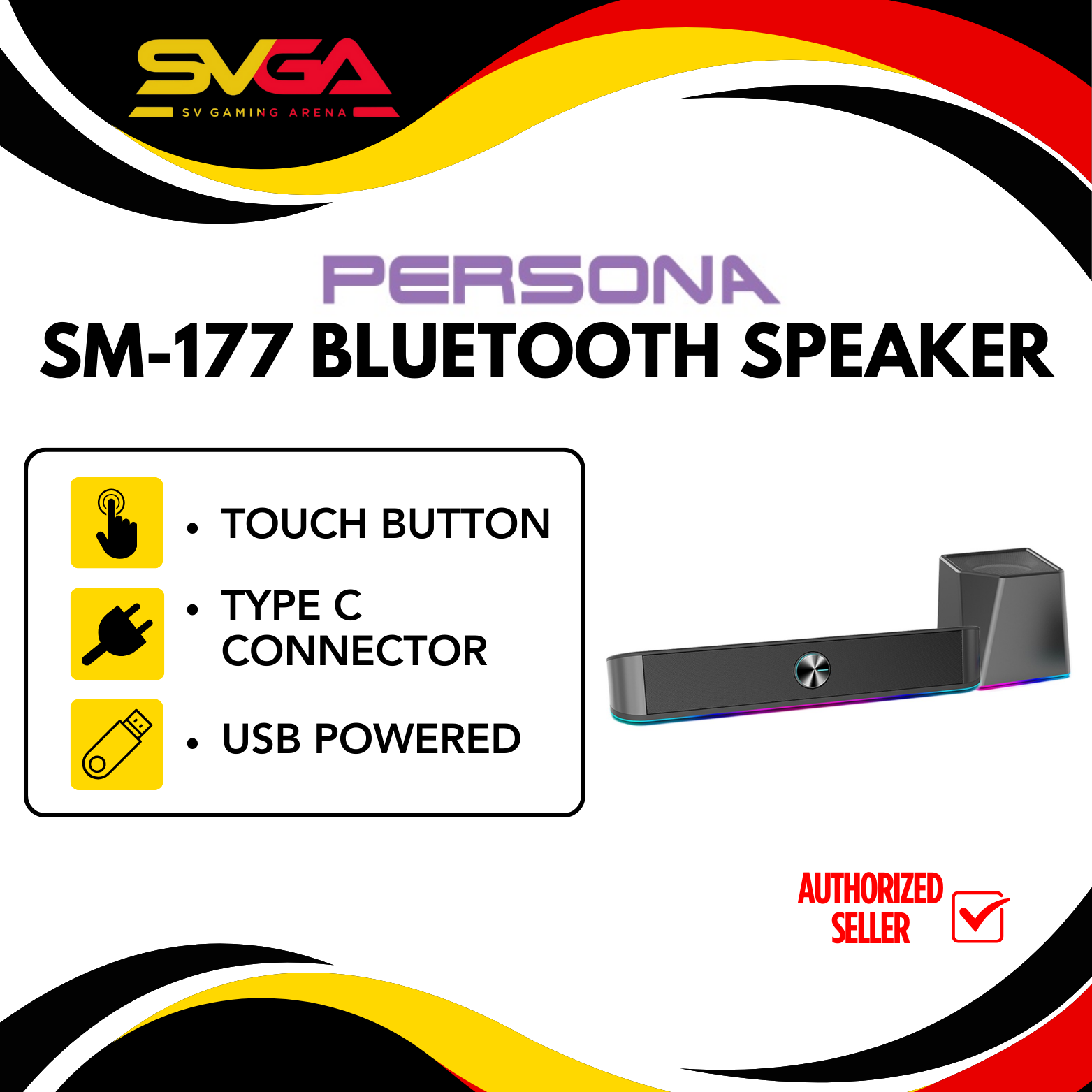 Persona SM-177 Black Bluetooth Speaker | Lazada PH
