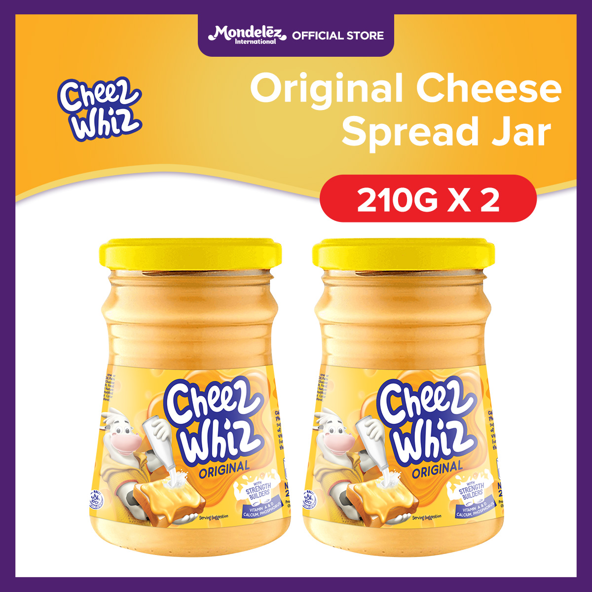 Cheez Whiz Jar - Original Cheese Spread 210g with Vitamin A & D ...