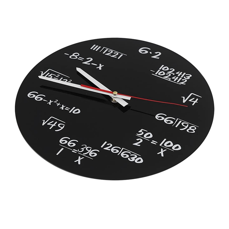 2X Math Wall Clock Math Formulas Clock Quiz Clock In Black And White