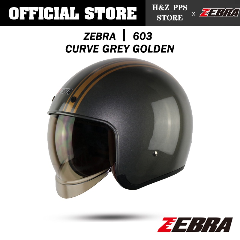 Agad na nagpapadala Zebra 603 Classic Helmet Men Motorcycle Half Face ...