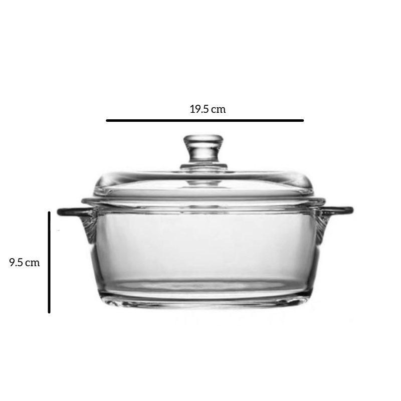 【X-Home】Microwaveable Square Tempered Bakeware Glass Transparent with ...