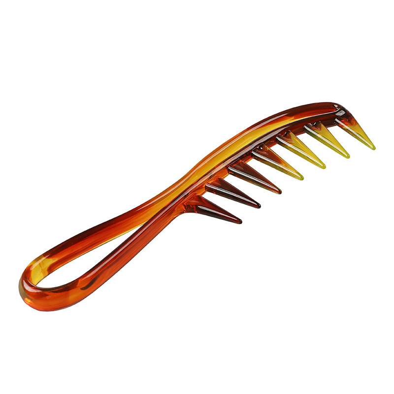 Amber Hair Comb Wide Tooth Shark Comb Anti-Static Curly Styling Combs ...