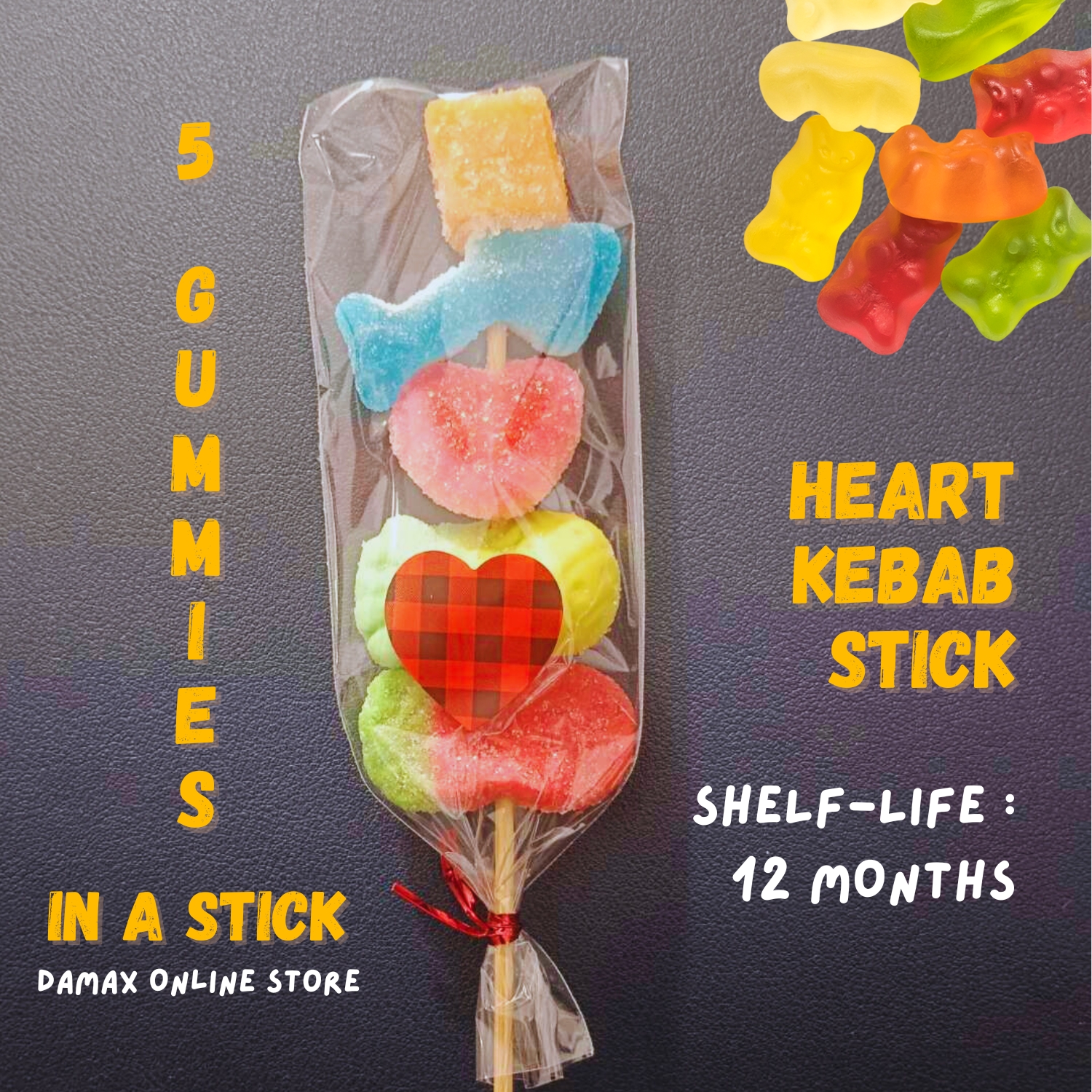 [ 1 STICK ONLY - 5 GUMMY CANDY PER STICK] Gummy Candies Kebab for ...