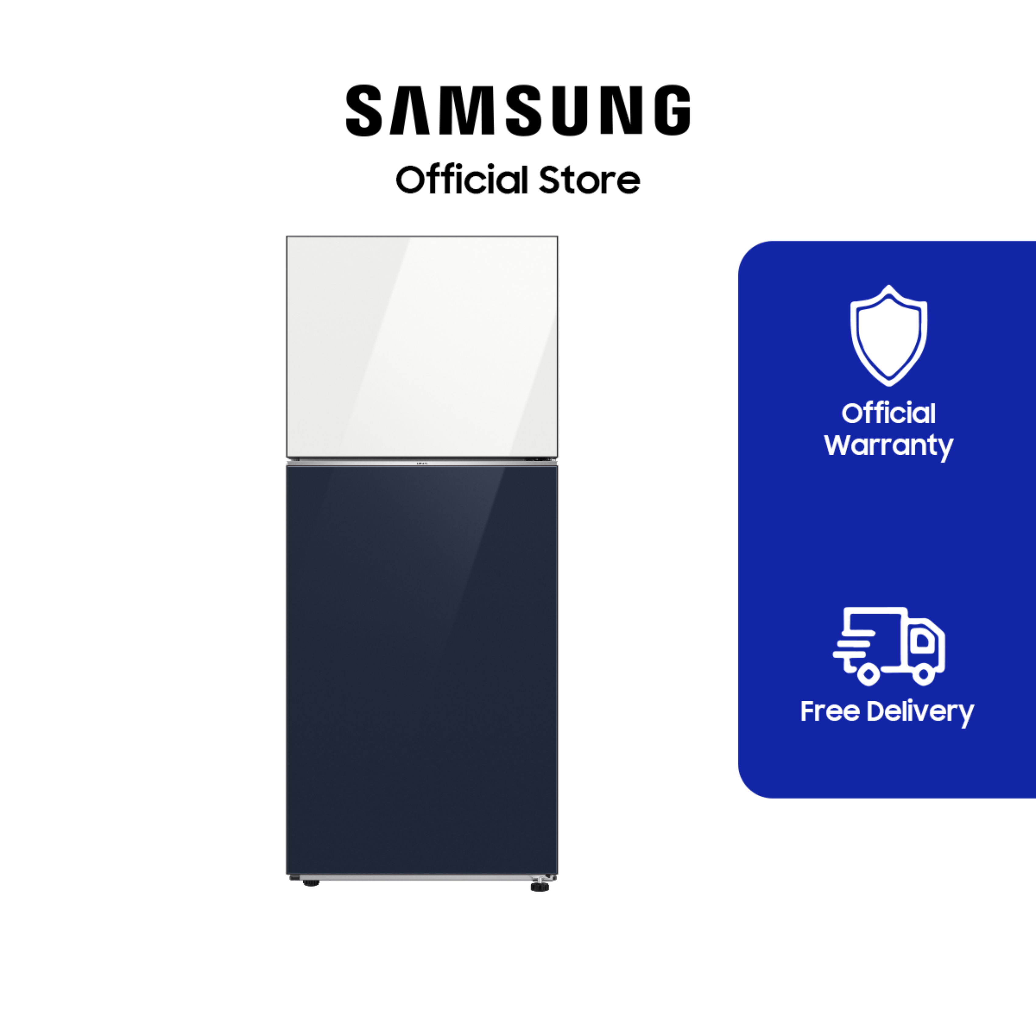 Samsung Bespoke Top Mount Freezer Refrigerator with AI Energy in Clean ...