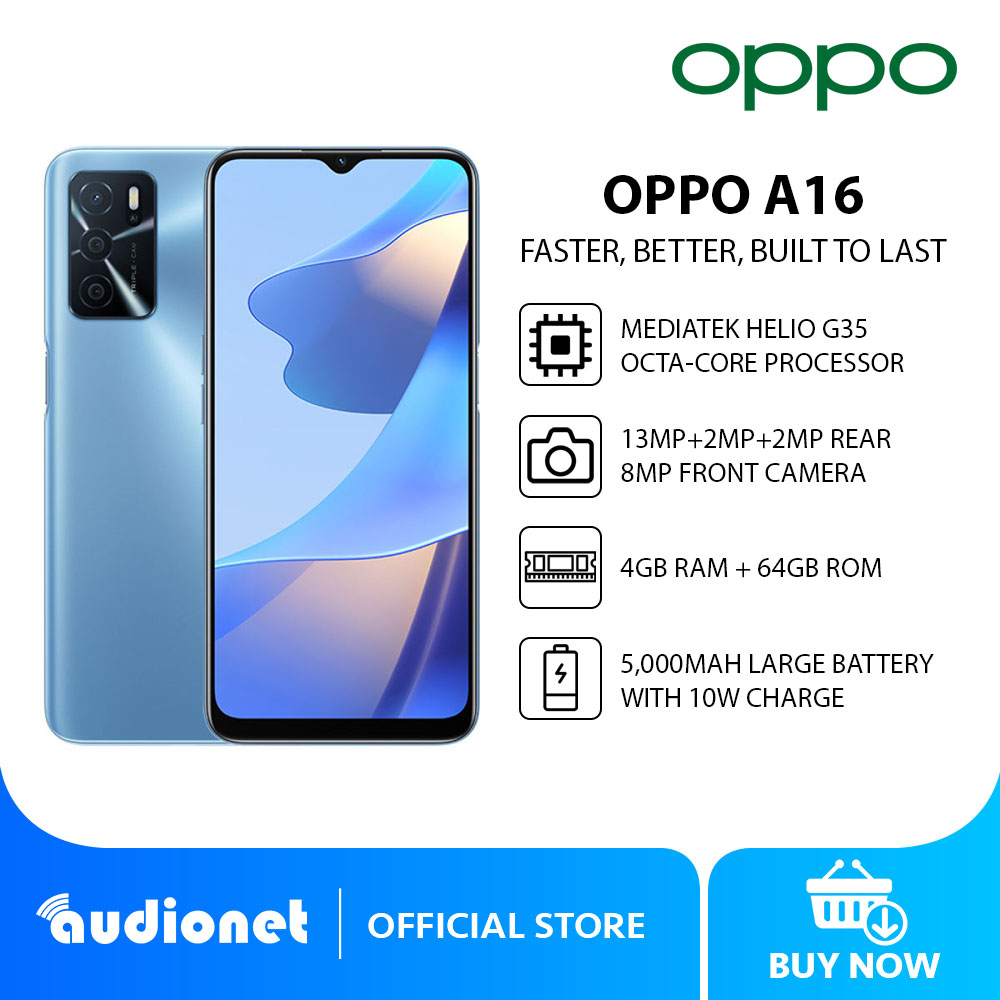 OPPO A16 Smartphone 4GB RAM 64GB ROM Mediatek Helio G35 13MP AI OPPO A16 Smartphone 4GB RAM 64GB ROM Mediatek Helio G35 13MP AI